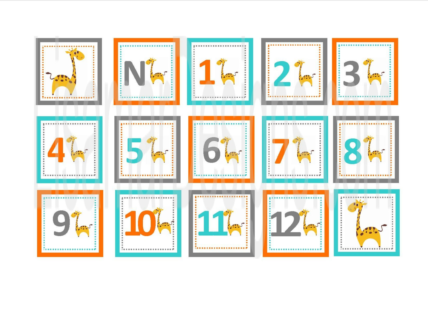 First Year Photo Clips, First Year Banner, Giraffe Birthday Party, Any ...